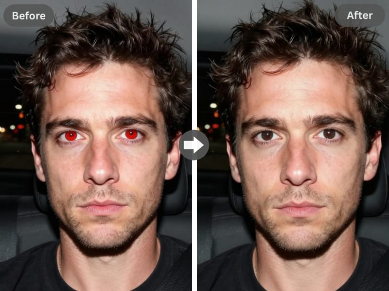 Free Red Eye Remover Online | Automatic AI Photo Correction - Somake AI